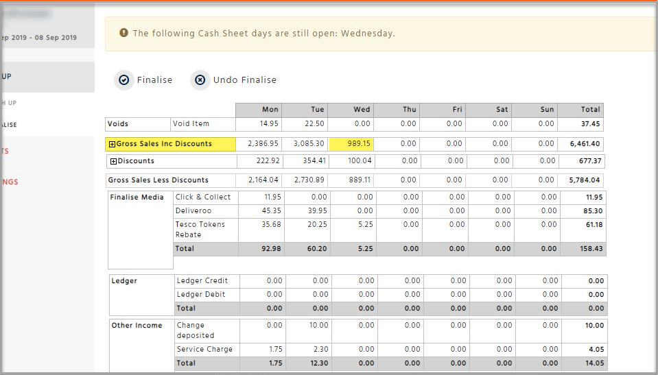 Enterprise - Cash - Cashing Up