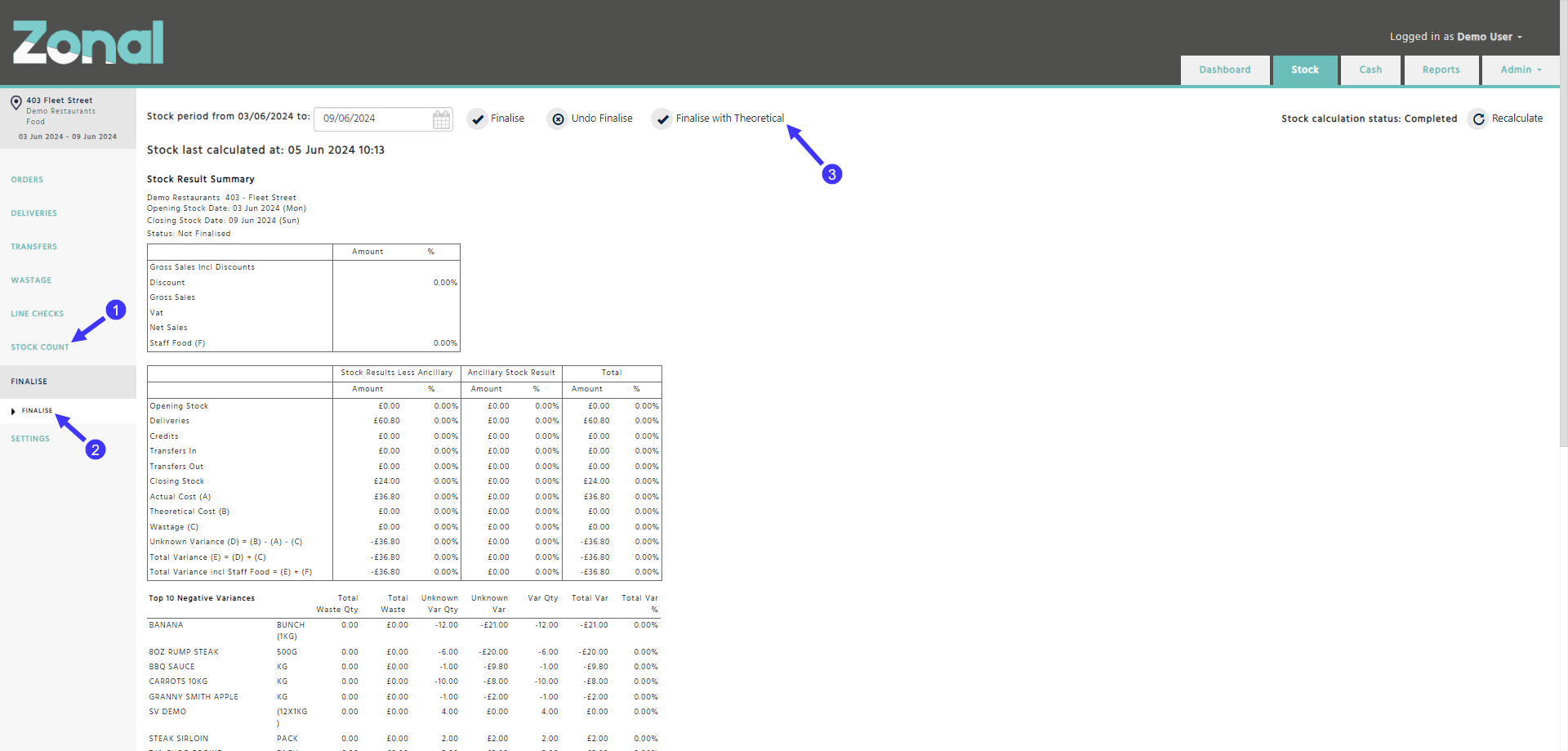 Enterprise - Stock - Stock Period Finalisation Methods